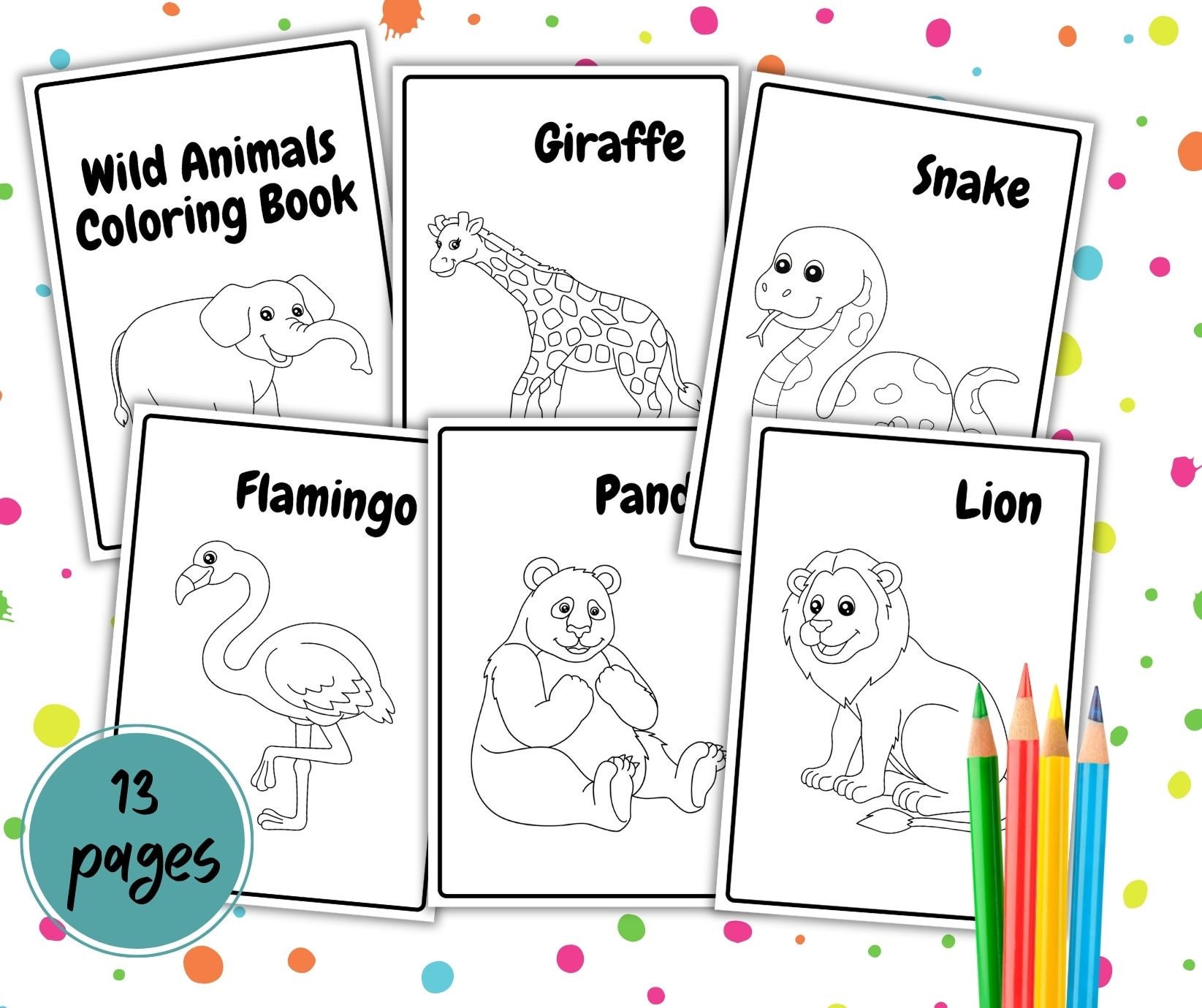 13 Wild Animal Coloring Pages Coloring Book Animals Coloring Book ...