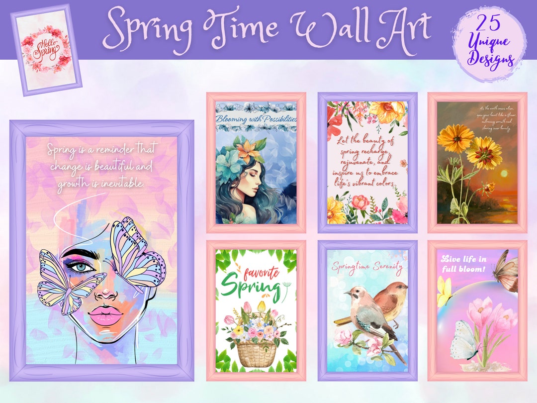 25 Printable Spring Wall Art Prints Set Wall Art Wall Print Instant ...
