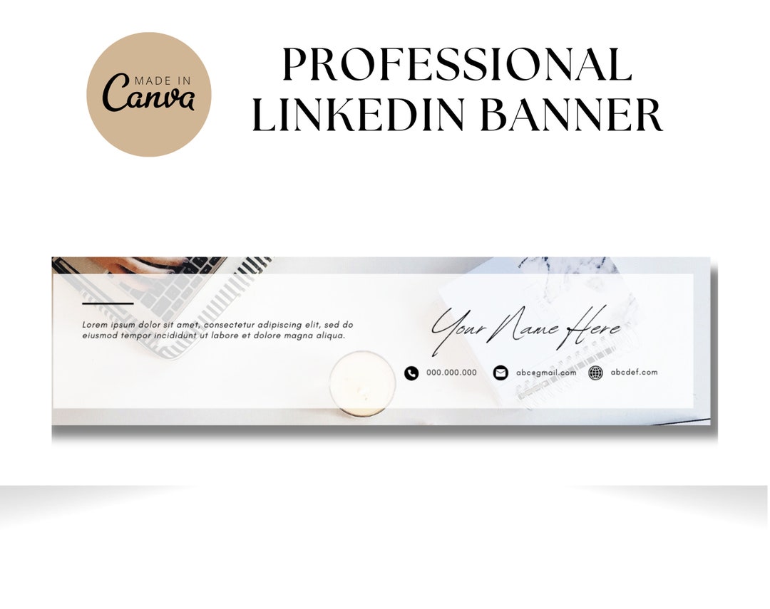 Editable Linkedin Banner Canva - Etsy