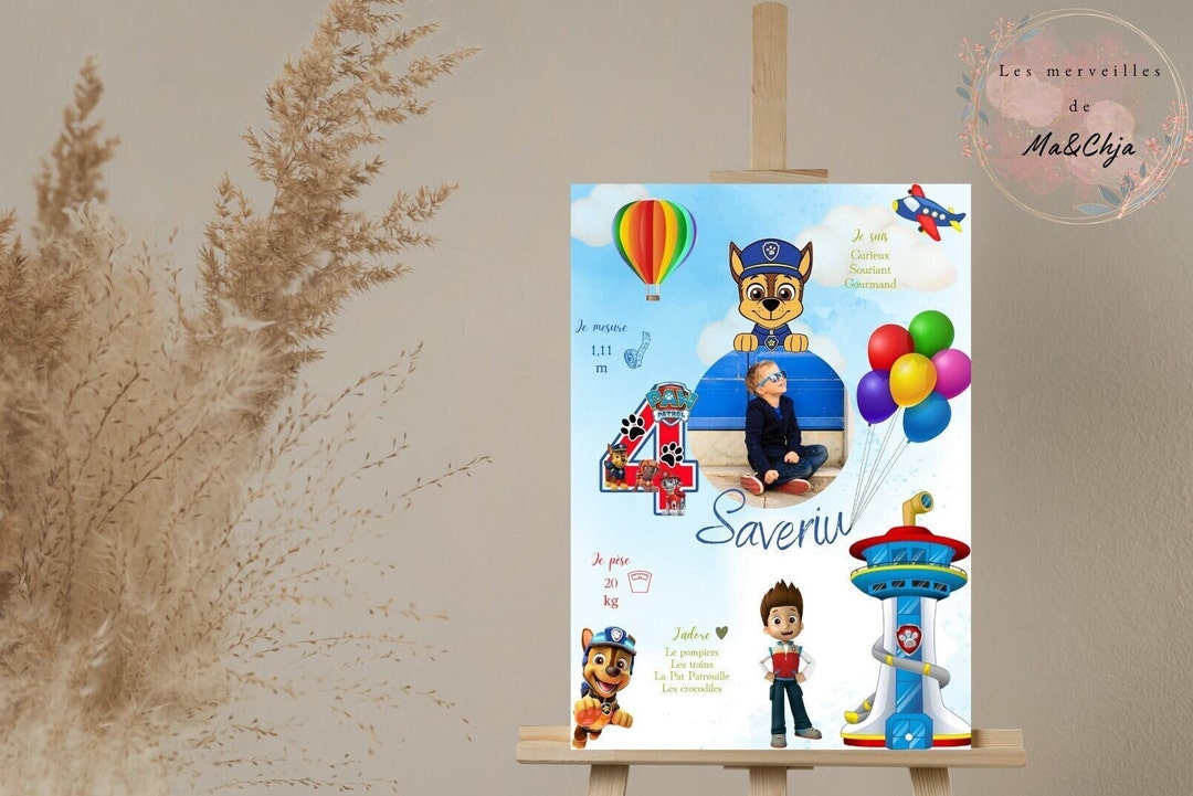 Personalized Boy Birthday Poster Paw Patrol Birthday - Etsy