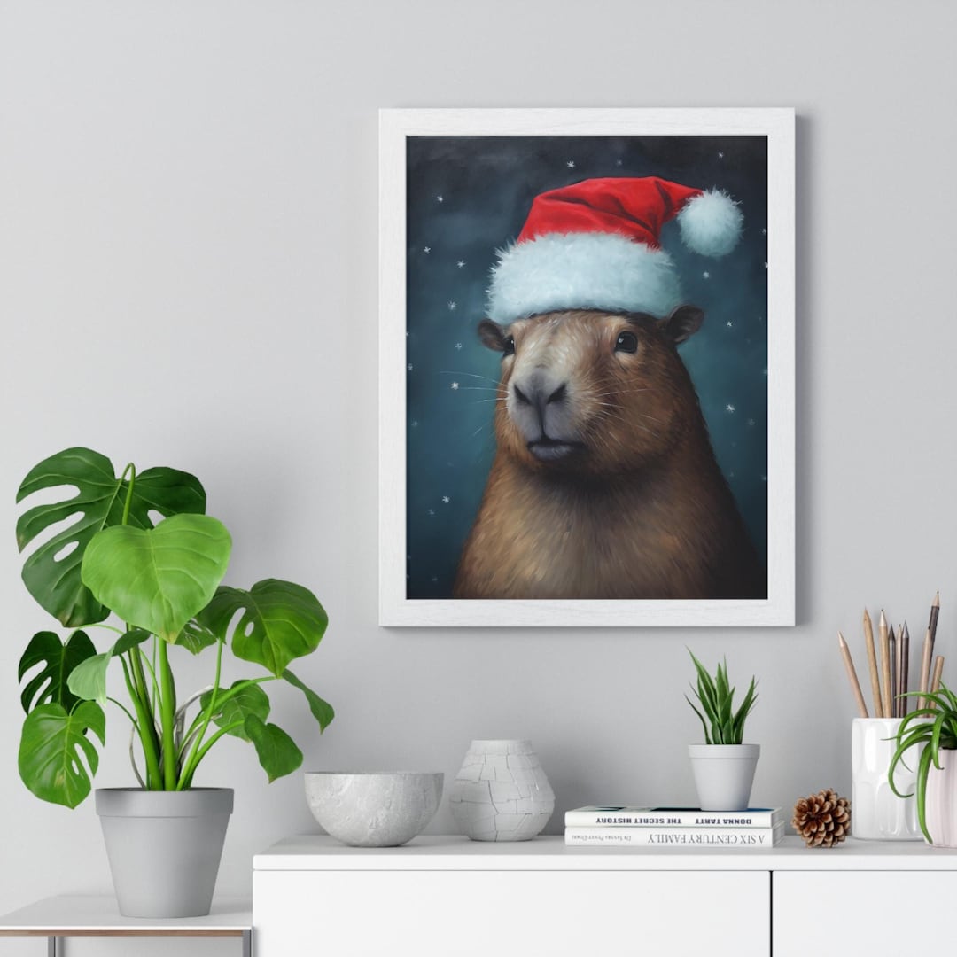 Capybara Santa Art Christmas Printable Art Capybara Wall Art Digital ...
