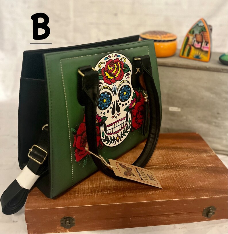 Tooled Handmade Leather, Sugar Skull Purse. - Etsy