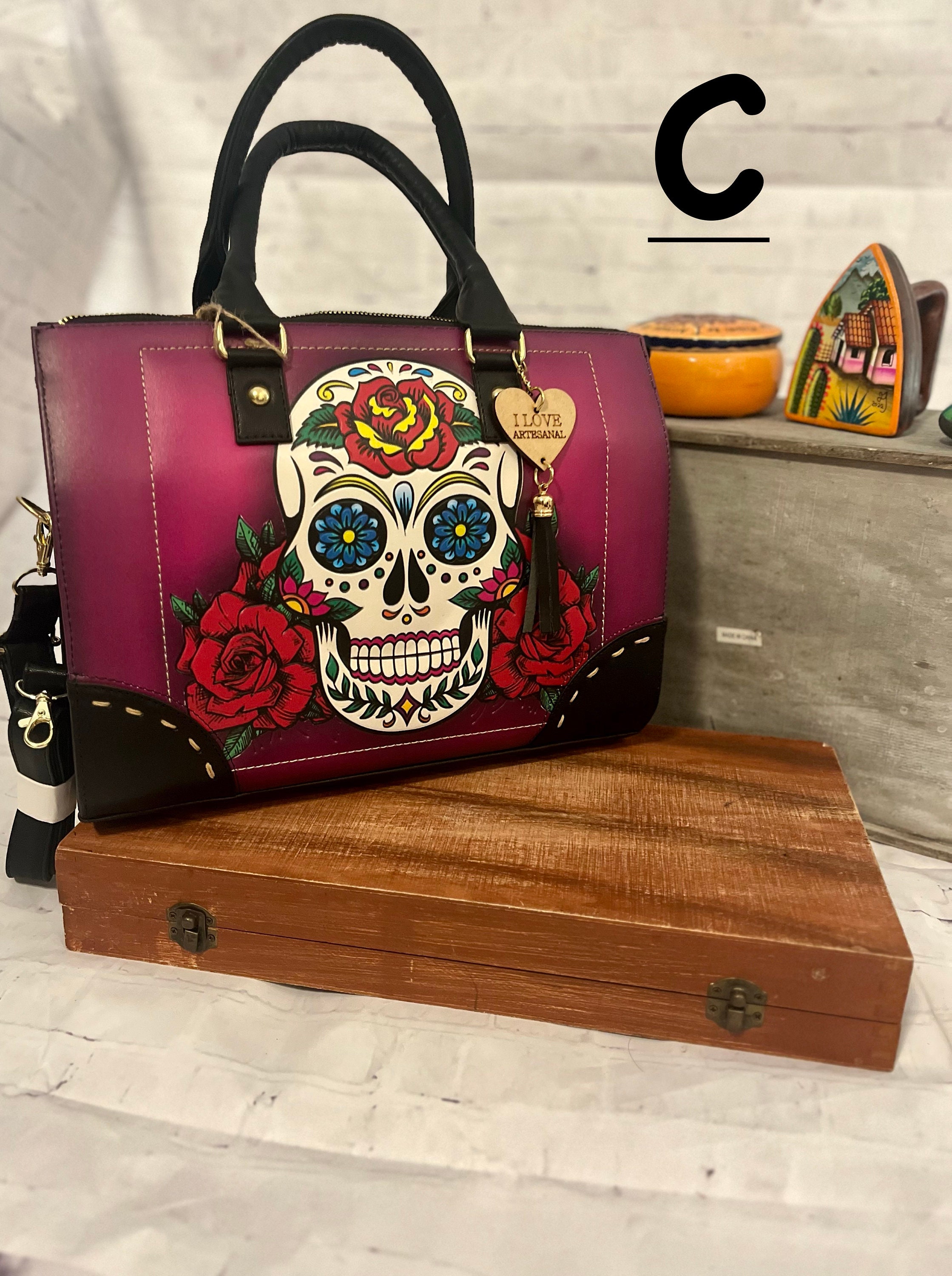 Tooled Handmade Leather, Sugar Skull Purse. - Etsy