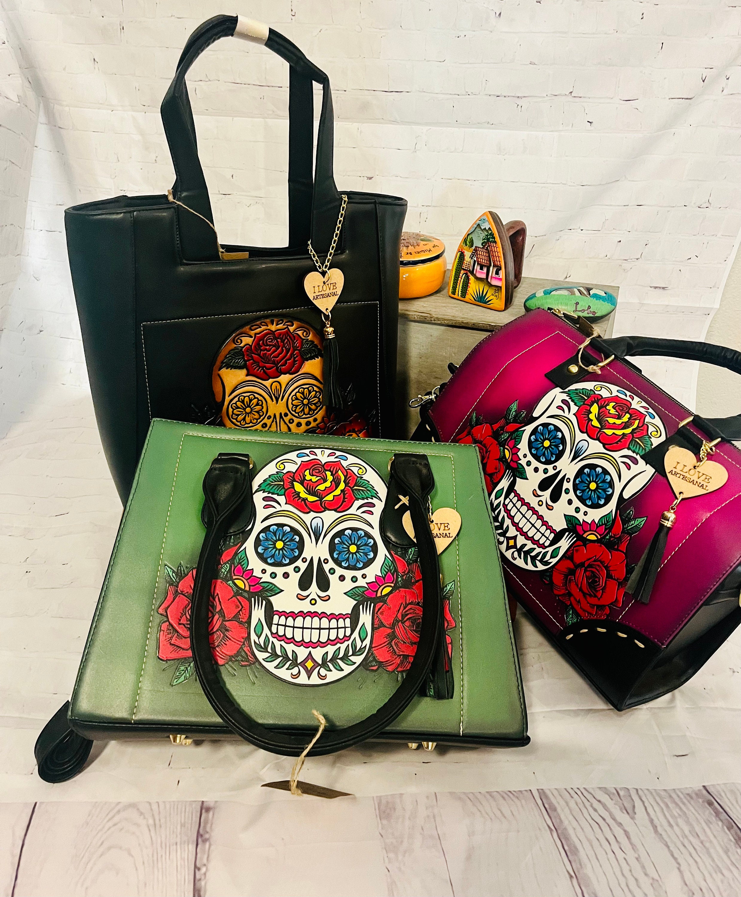 Tooled Handmade Leather, Sugar Skull Purse. - Etsy