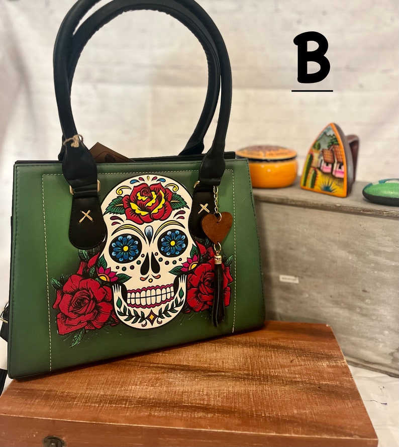 Tooled Handmade Leather, Sugar Skull Purse. - Etsy