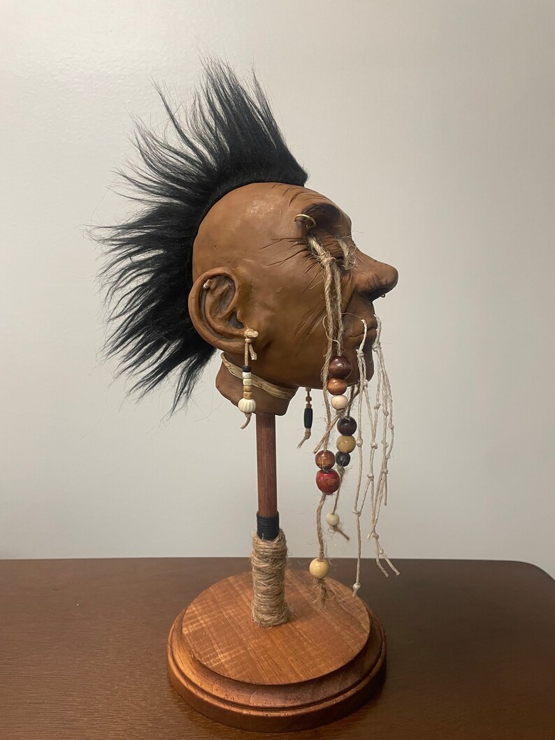 Shrunken Head Mohawk Man tiki Bar Decoration - Etsy