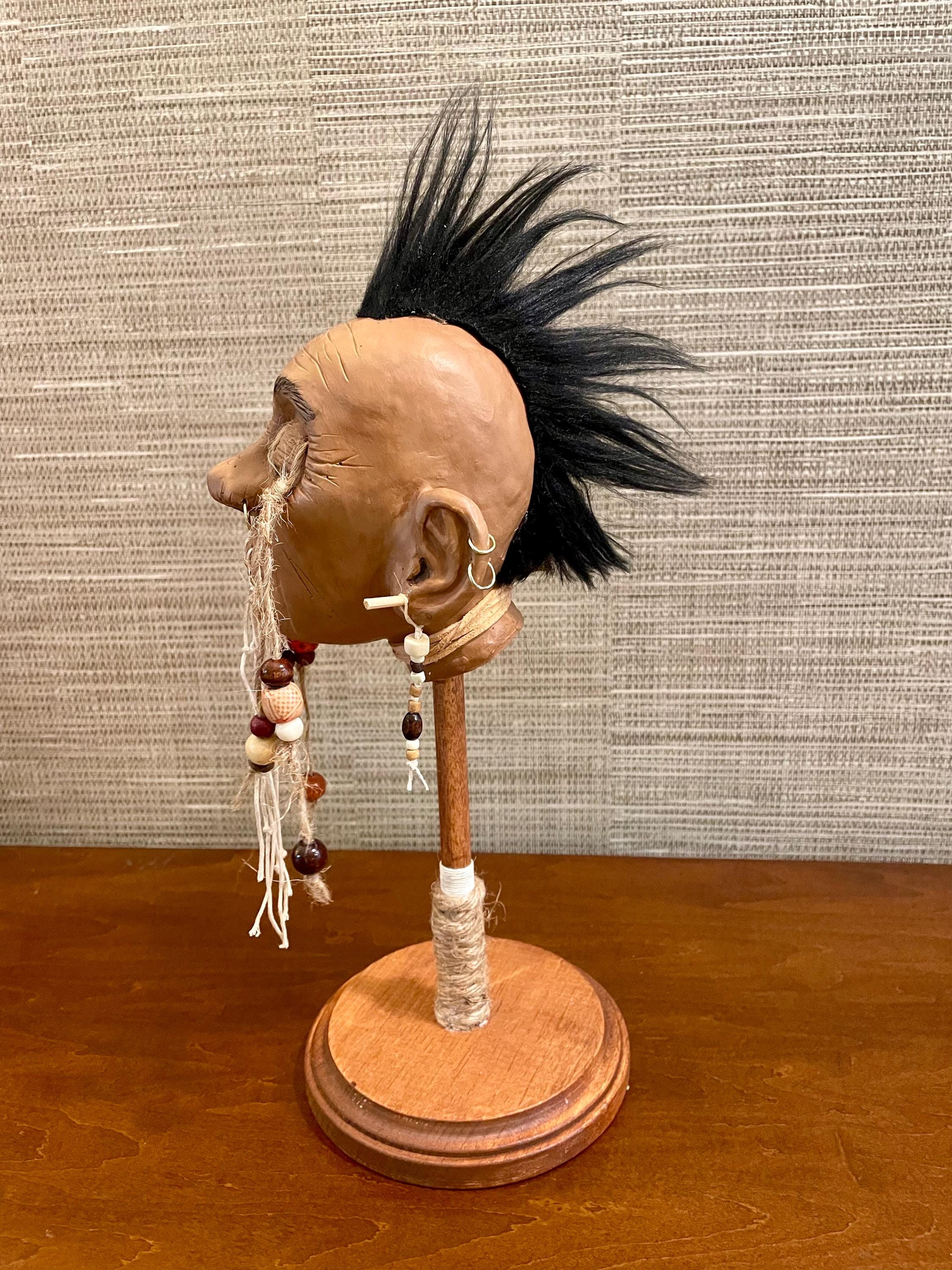 Shrunken Head - Mohawk Man |tiki Bar Decoration - Etsy