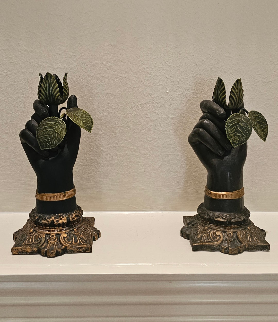 Vintage Petites Choses Iron Hand Candle Holder - Etsy