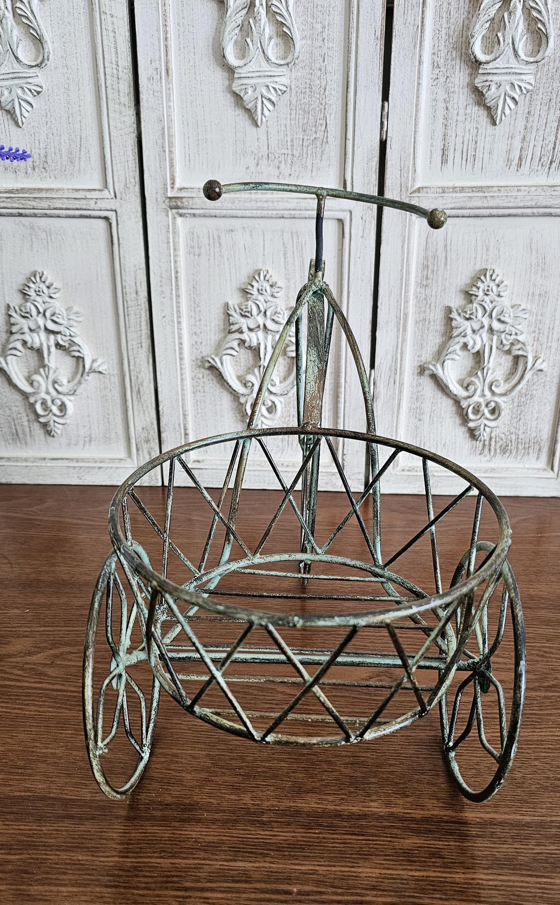 Vintage Metal Bicycle Plant Holder – Distressed Iron Tricycle Planter ...