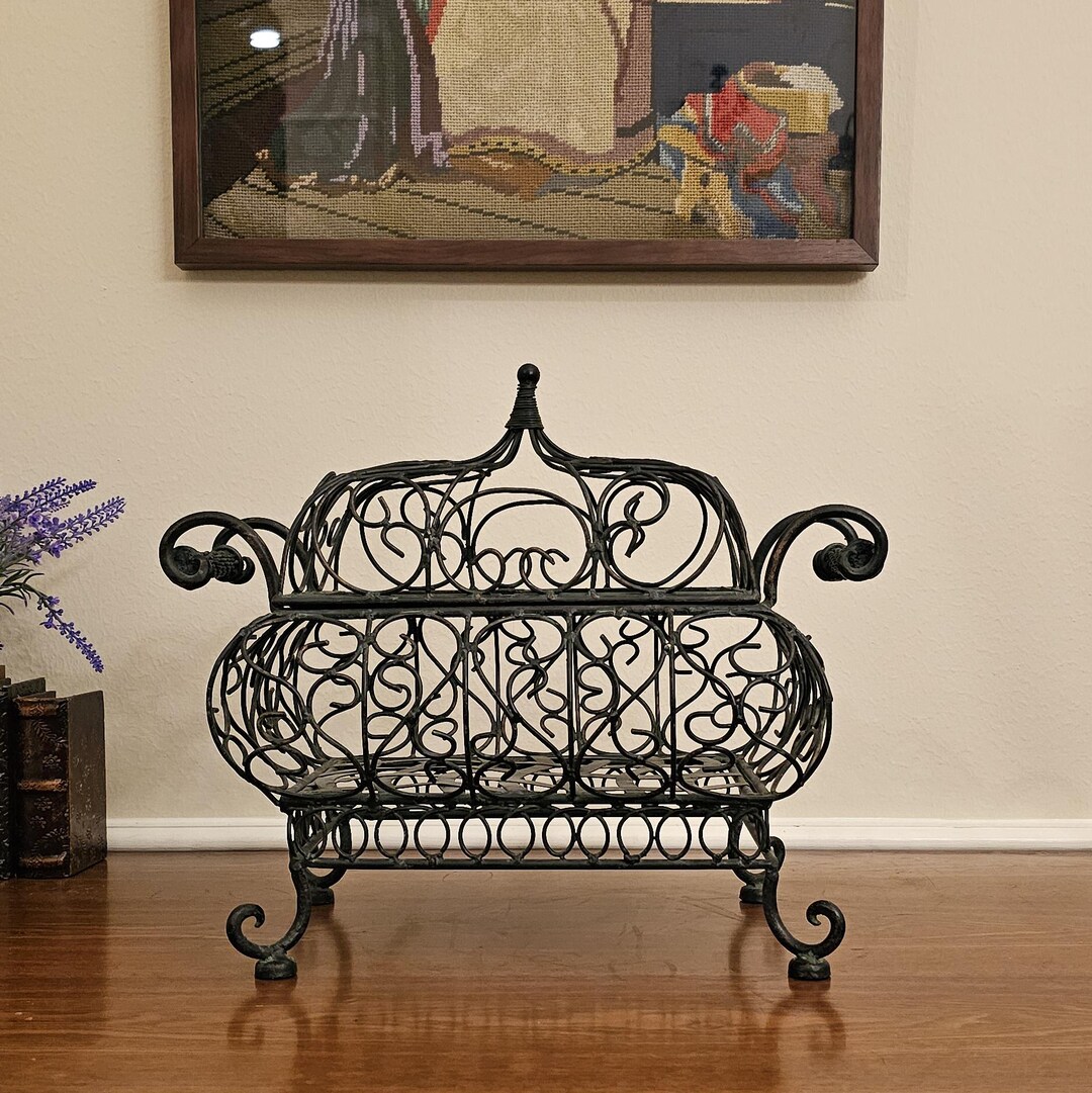 Antique French Square Wrought Iron Centerpiece Basket With Lid - Etsy