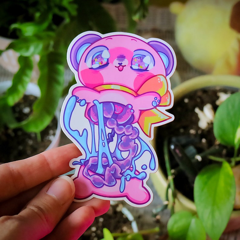 Pastel Gore Snare-bear Stickers Cute Yamikawaii Edgy Teddy Bear, Sweet ...