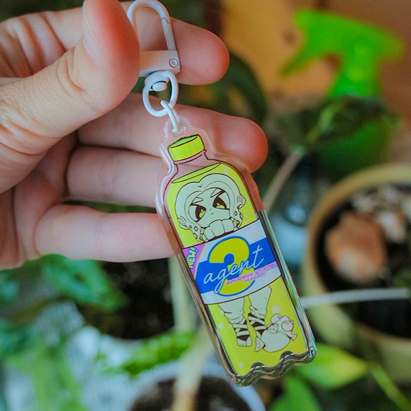 Agent Soda Double-sided Epoxy Keychain Charms Splatoon Inspired ...