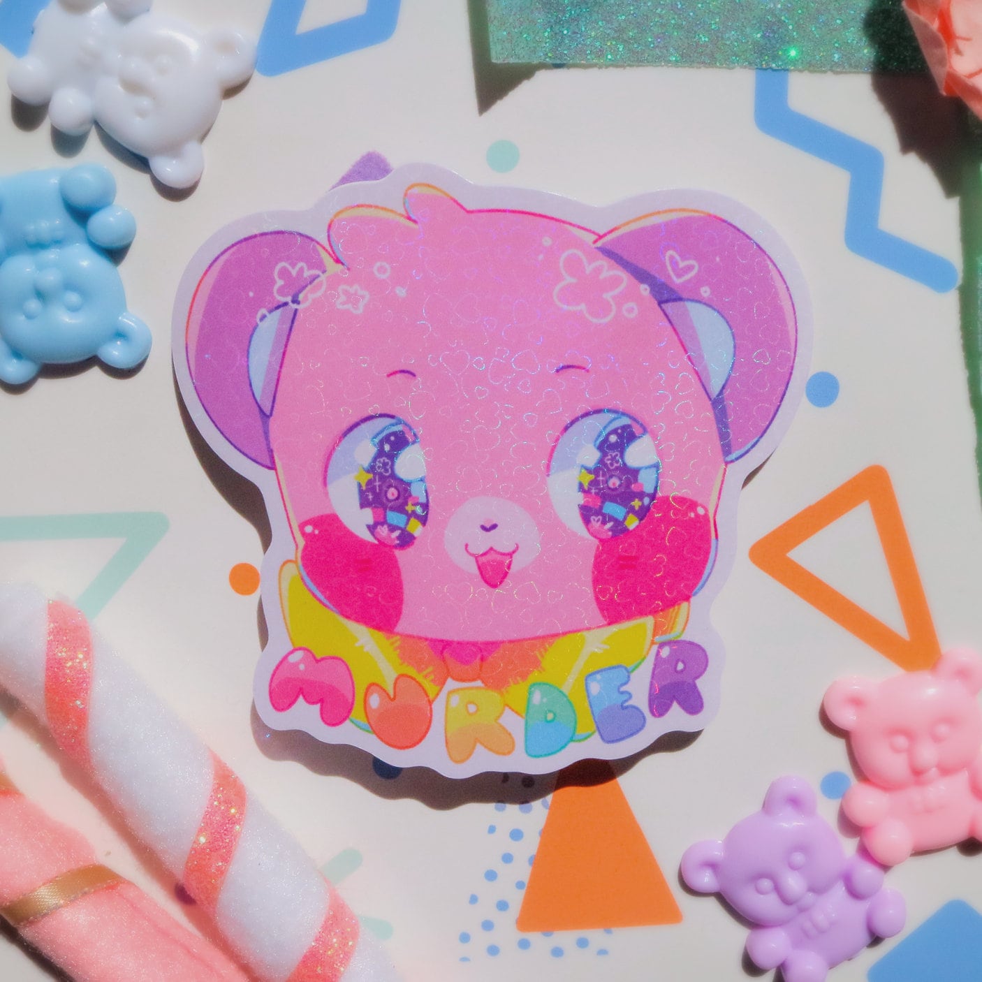 Pastel Gore Snare-bear Stickers Cute Yamikawaii Edgy Teddy Bear, Sweet ...
