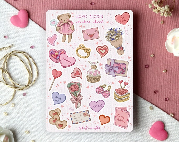 Sticker Sheet Love Notes | Planner Stickers, Bullet Journal Stickers ...