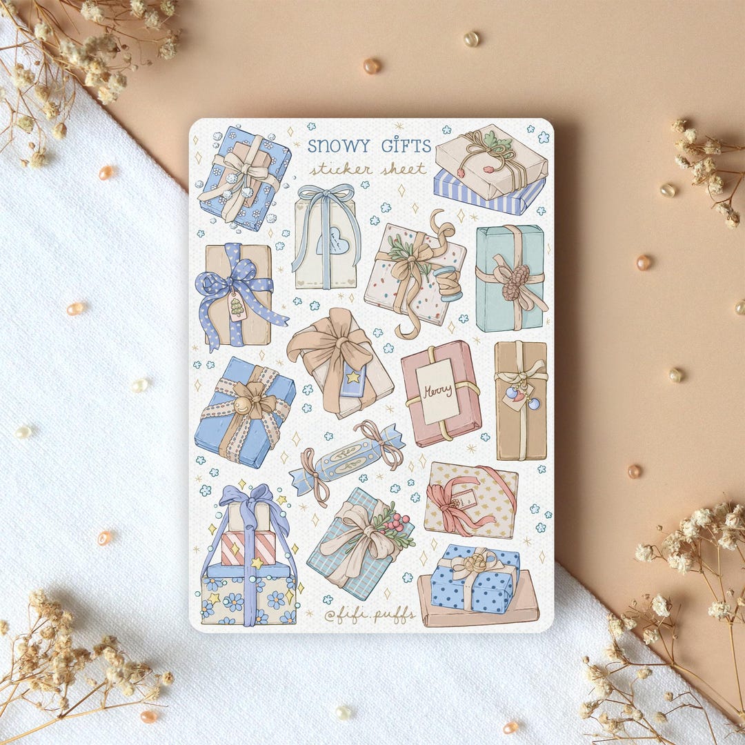 Sticker Sheet Snowy Gifts Planner Stickers, Bullet Journal Stickers ...