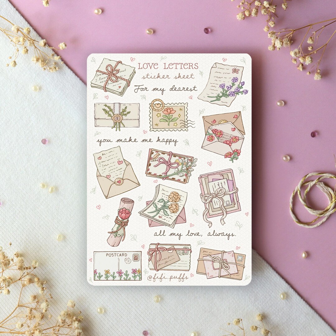 Sticker Sheet Love Letters | Planner Stickers, Bullet Journal Stickers ...