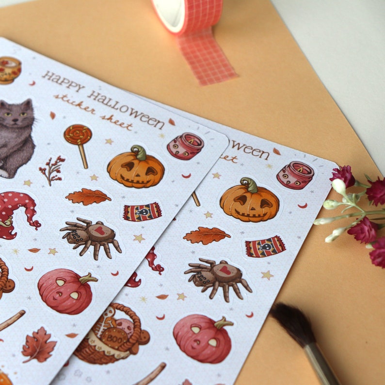 Sticker Sheet Happy Halloween | Planner Stickers, Bullet Journal ...