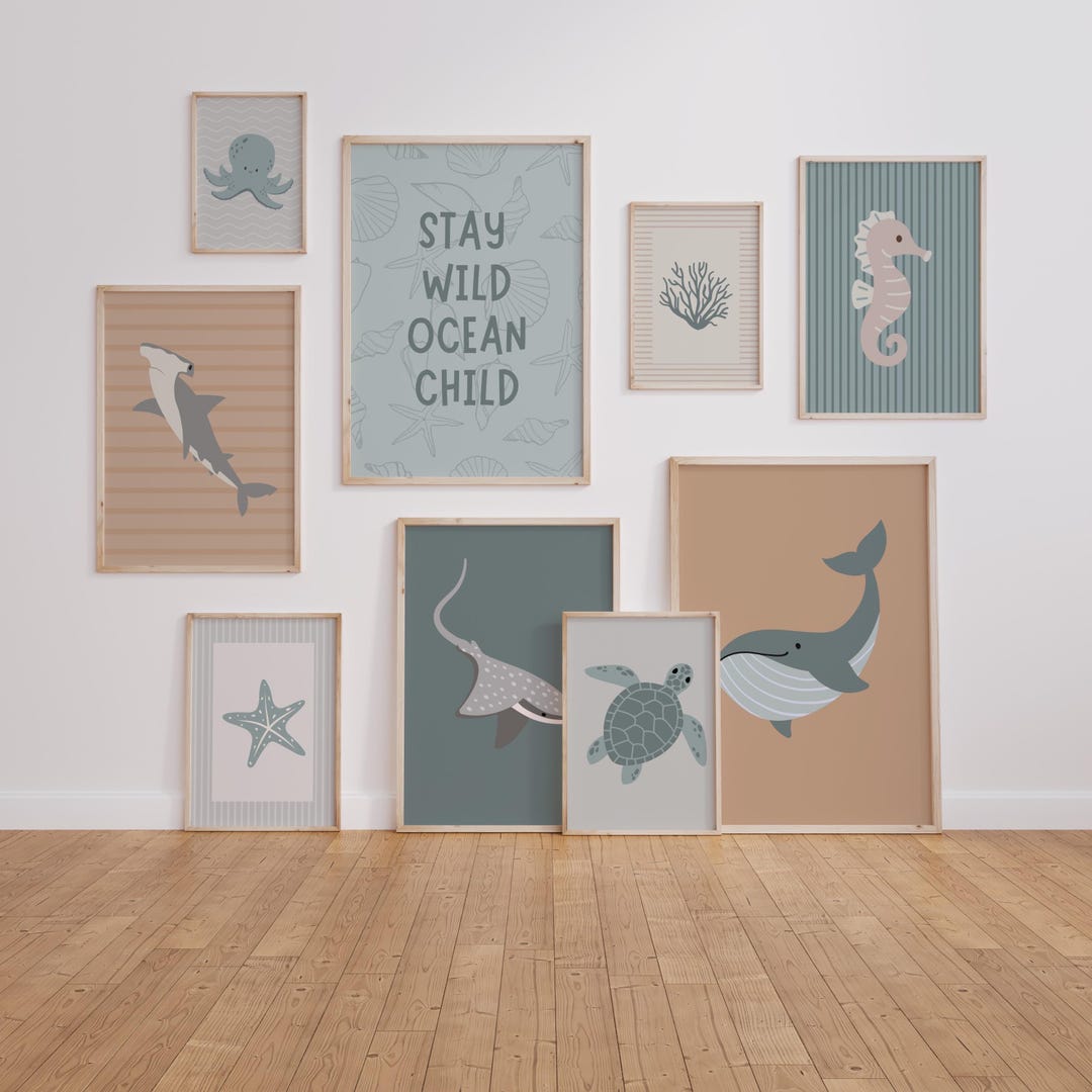 Under the Sea Nursery Art Prints - Ocean Animal Wall Art, Sea Life Kids ...