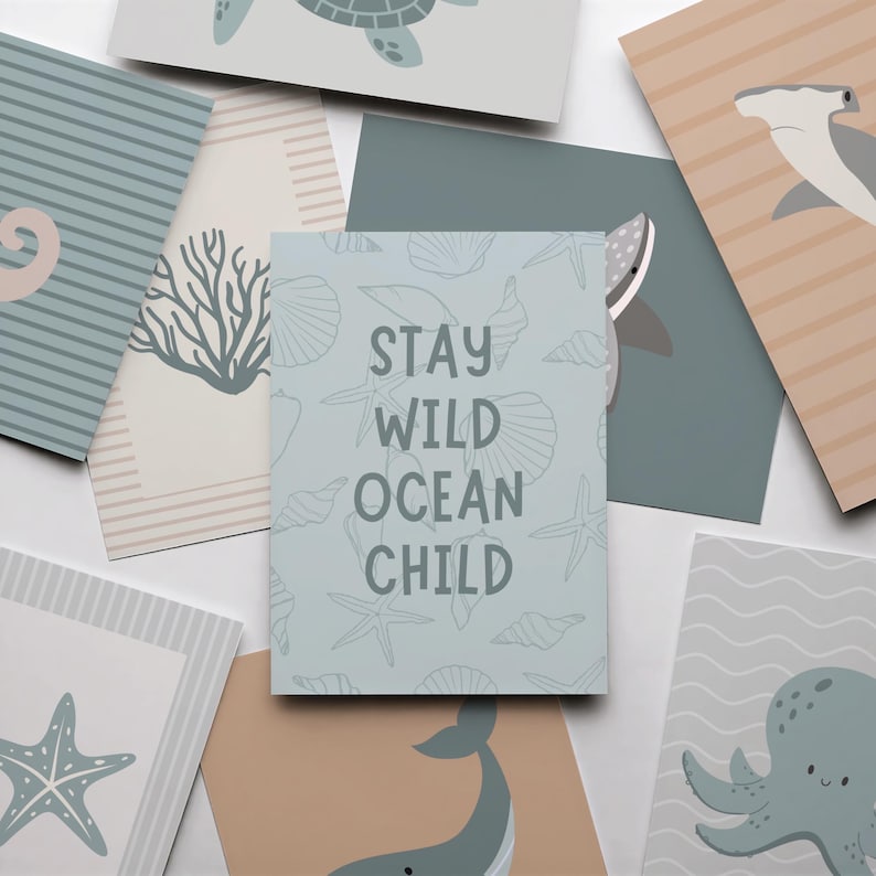 Under the Sea Nursery Art Prints - Ocean Animal Wall Art, Sea Life Kids ...