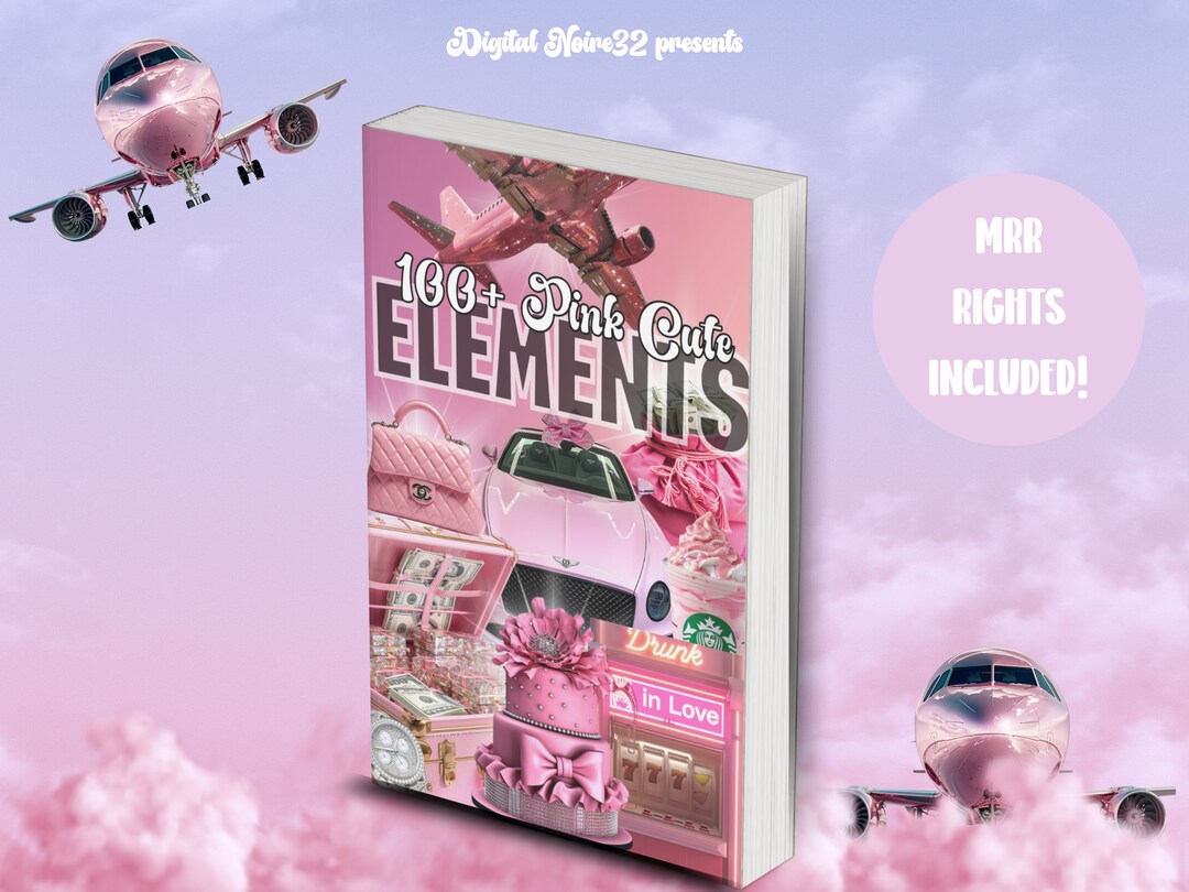 100+ Pink Cute Elements | Graphics | Clipart | DFY | Done for You | AI ...
