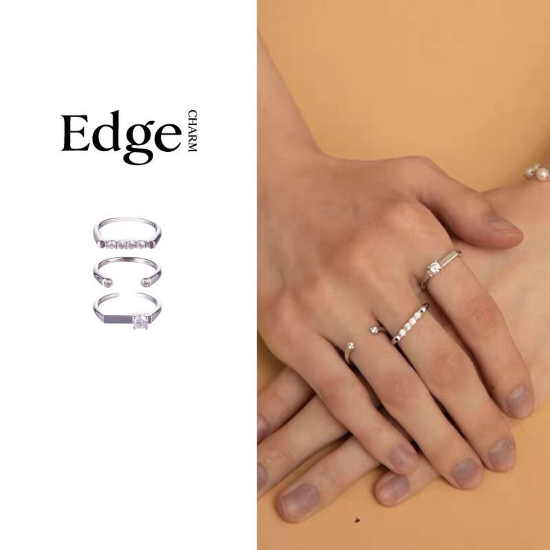 Simple Design Zirconia Combination Ring, Stackable Rings, One Size ...