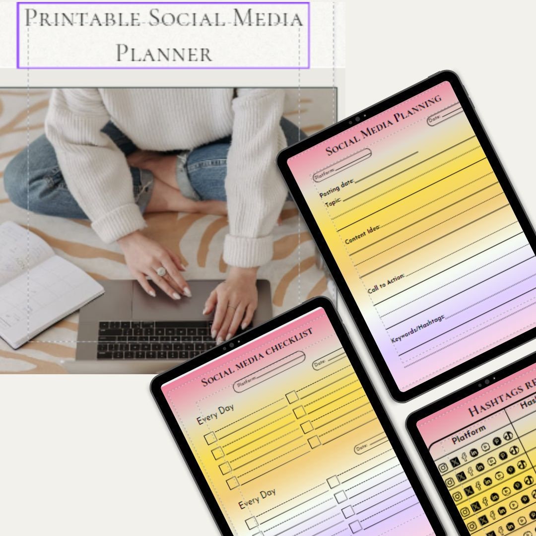 Printable Social Media Scheduler Instagram and Tiktok Calendar ...