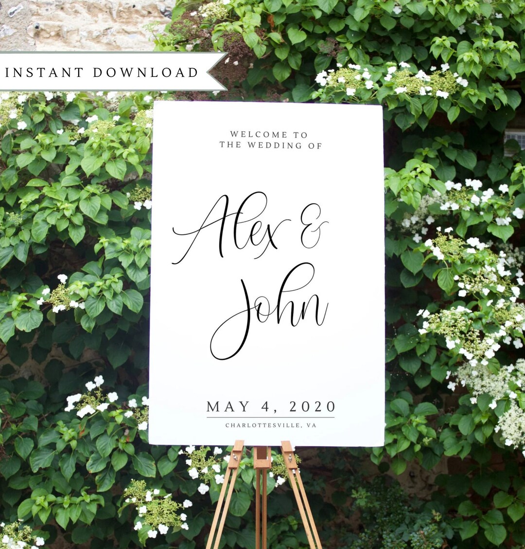 Wedding Welcome Sign Wedding Ceremony Sign Wedding Sign Digital Wedding ...