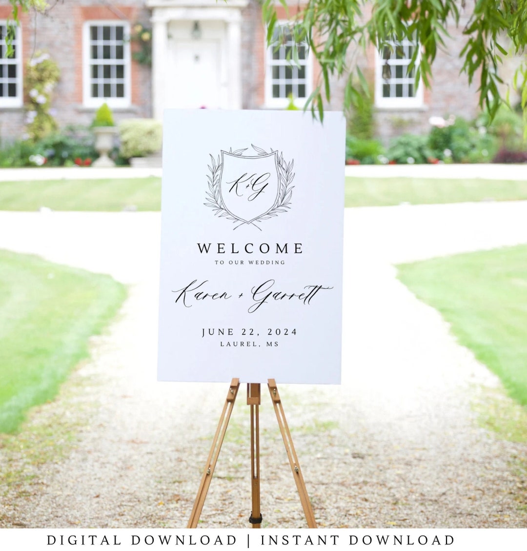Wedding Welcome Sign | Wedding Initials Sign | Wedding Ceremony Sign ...
