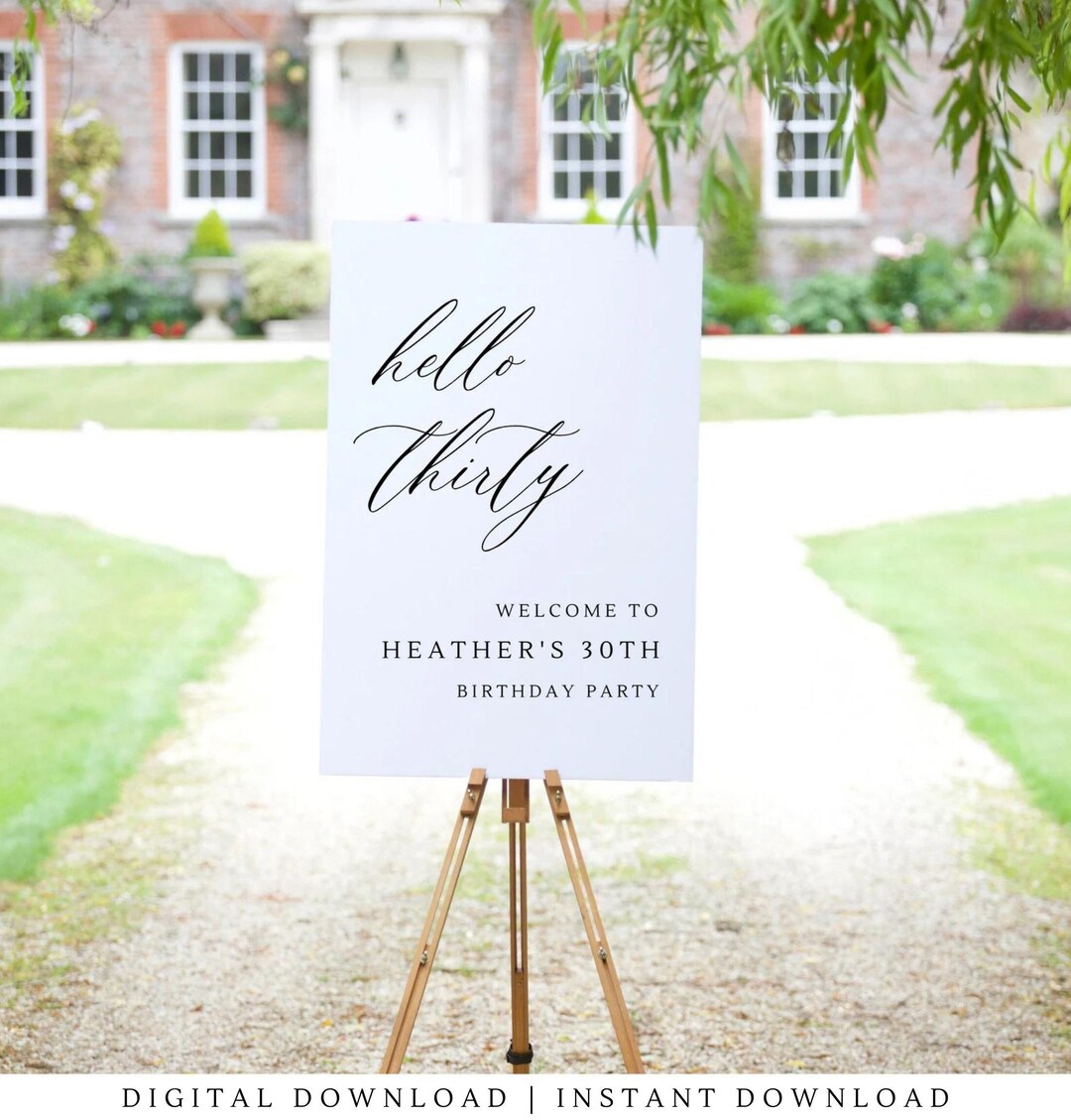 Birthday Sign | Birthday Party Sign | Party Sign | Digital Event Sign ...