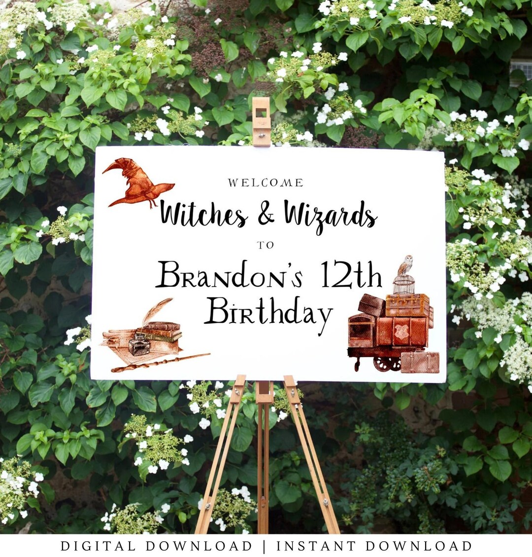 Wizard Theme Party Sign | Magical Birthday Sign | Birthday Party Sign ...