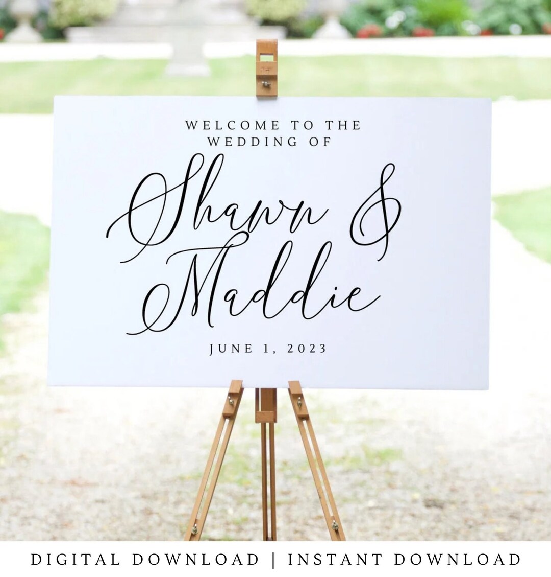 Wedding Sign Wedding Welcome Sign Wedding Ceremony Sign Digital Wedding ...
