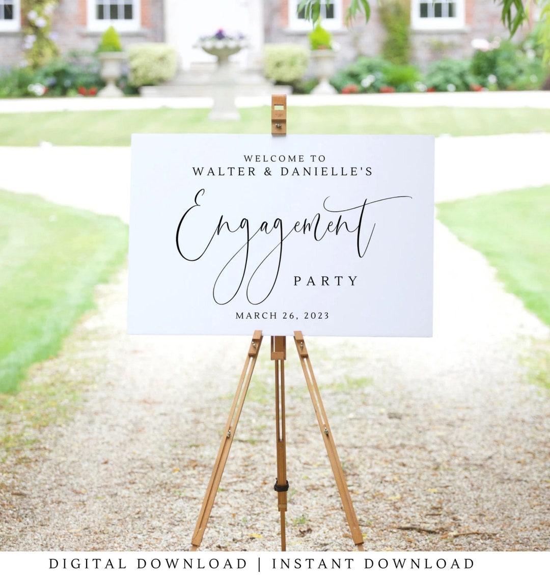 Engagement Party Welcome Sign | Engaged Sign | Welcome Sign | Digital ...