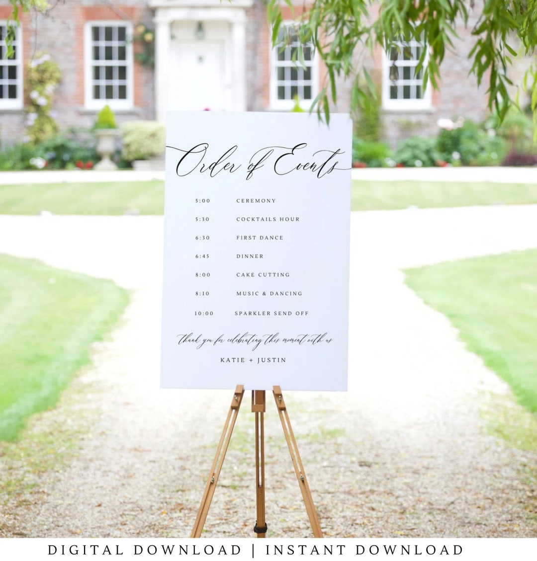 Order of Events Wedding Sign | Wedding Sign | Digital Wedding Sign ...