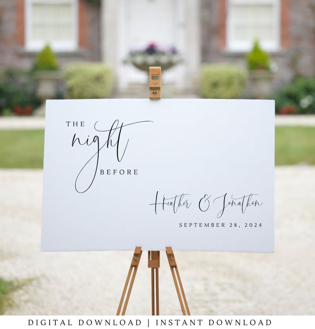 Welcome to the Night Before Sign | Wedding Rehearsal Welcome Sign ...