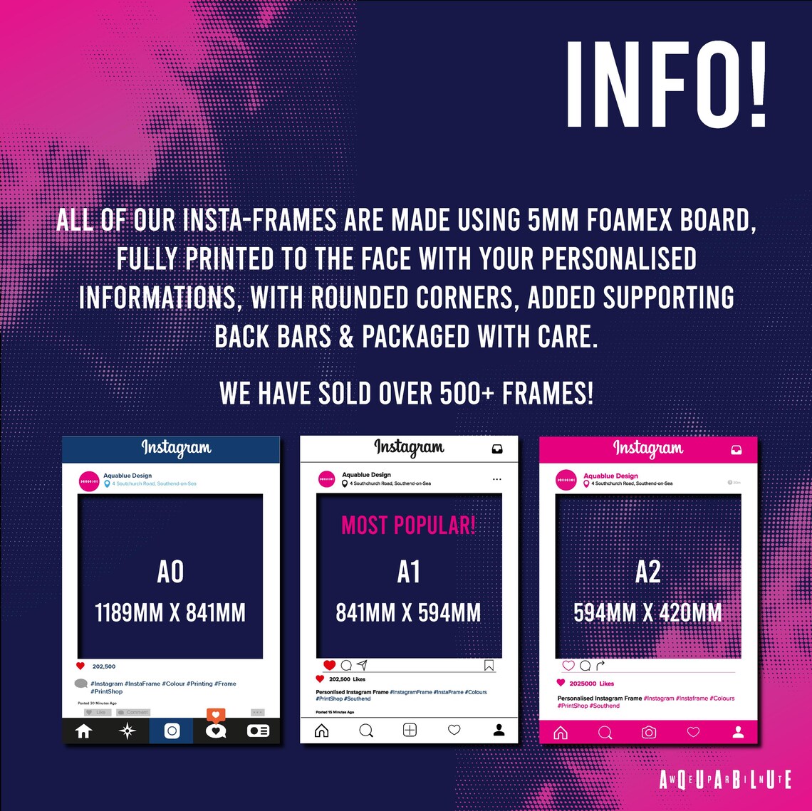Personalised Instagram Frames Photo Prop Selfie Frame Instaframe Free Delivery - Etsy