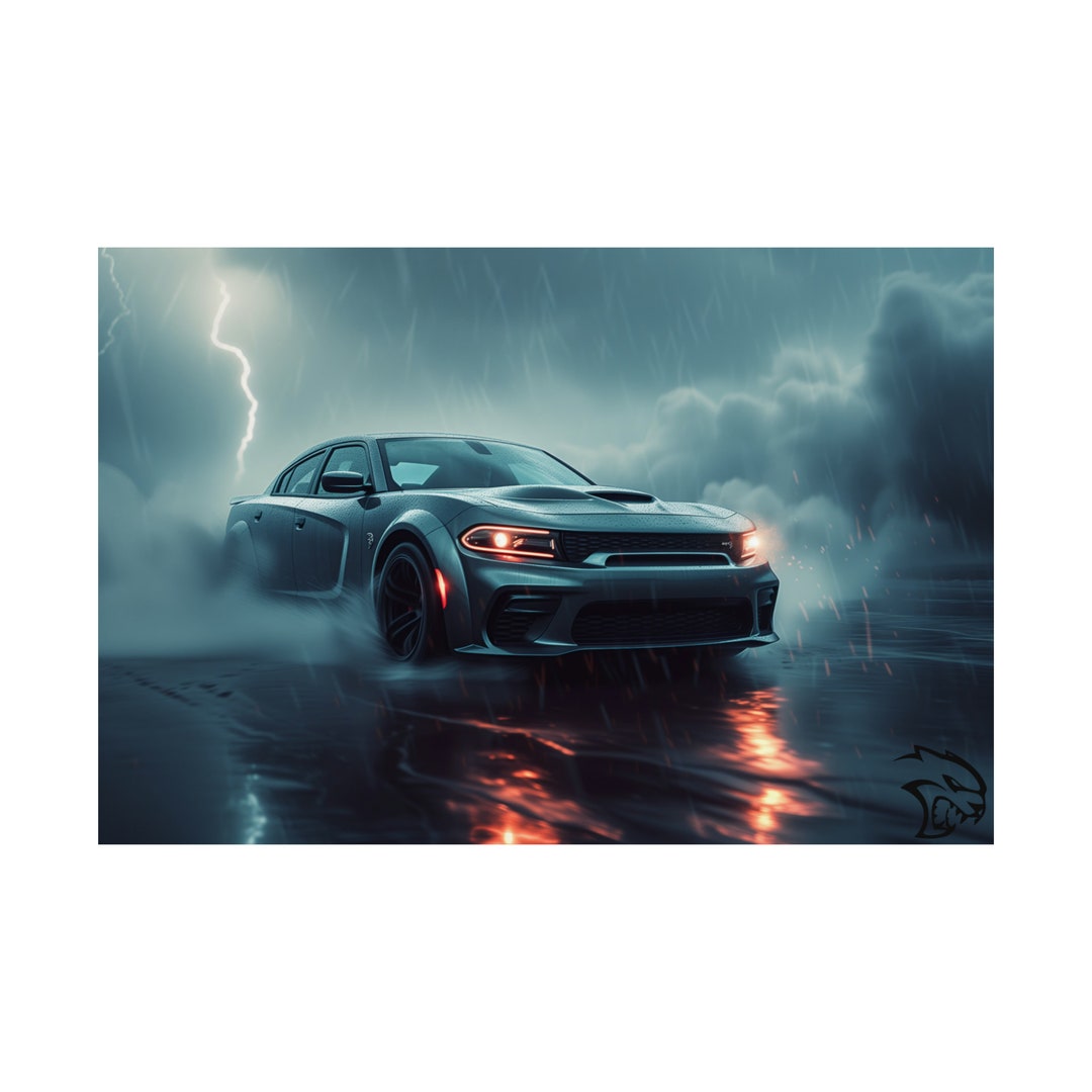 Dodge Charger SRT Hellcat Rain Poster - Etsy Australia
