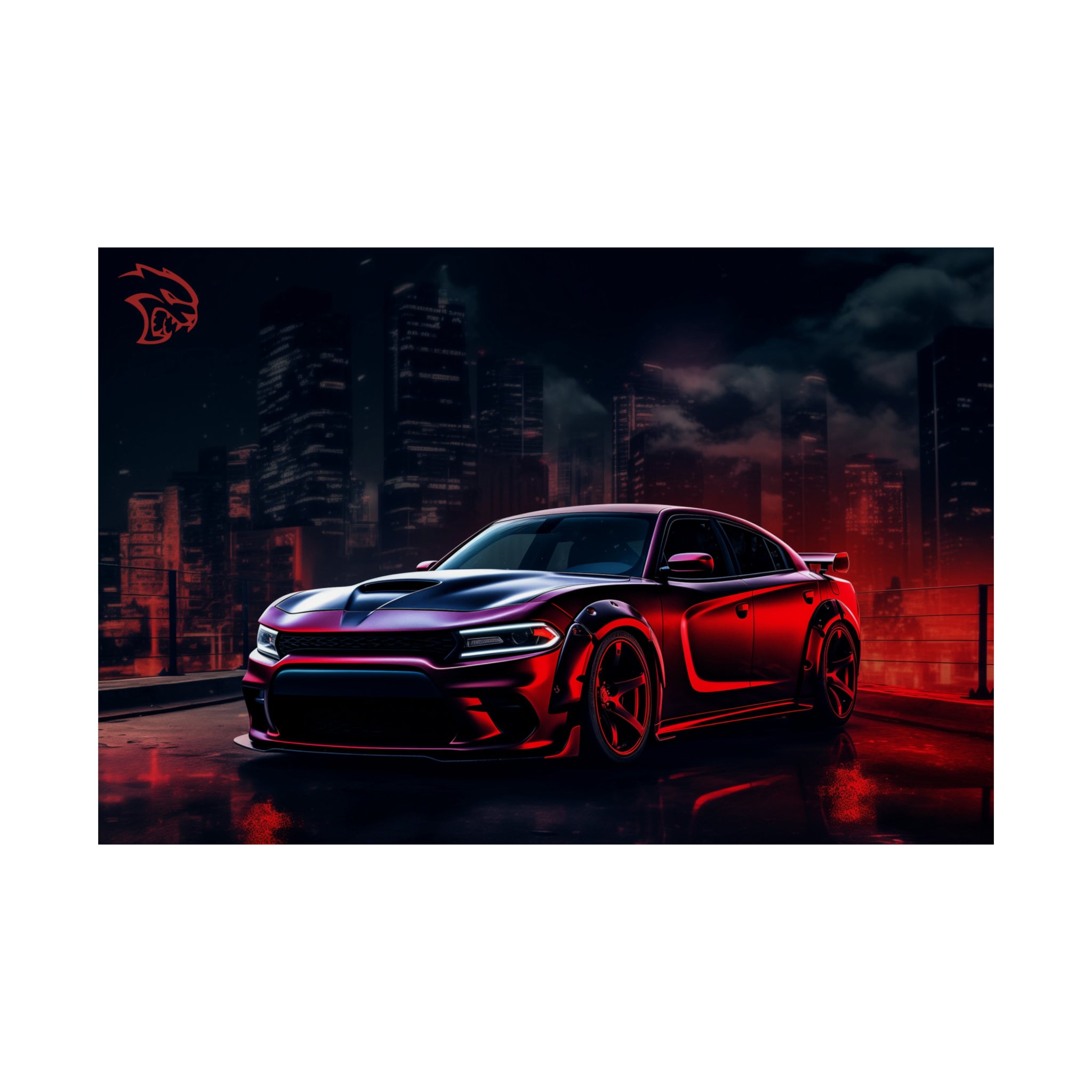 Dodge Charger SRT Night Cityscape Poster - Etsy