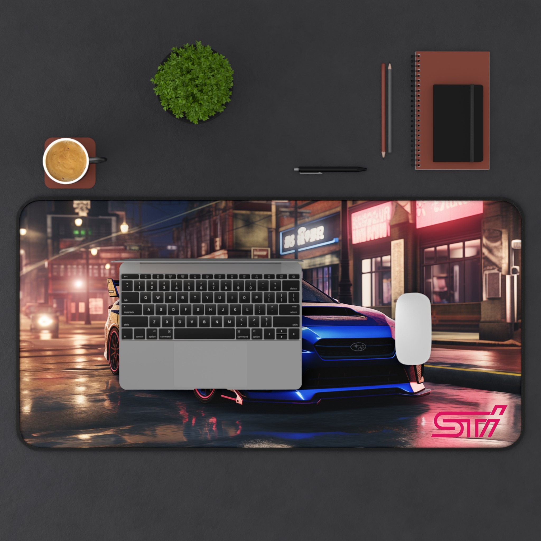 Subaru WRX STI Cyberpunk World Rally Blue Desk Mat - Etsy