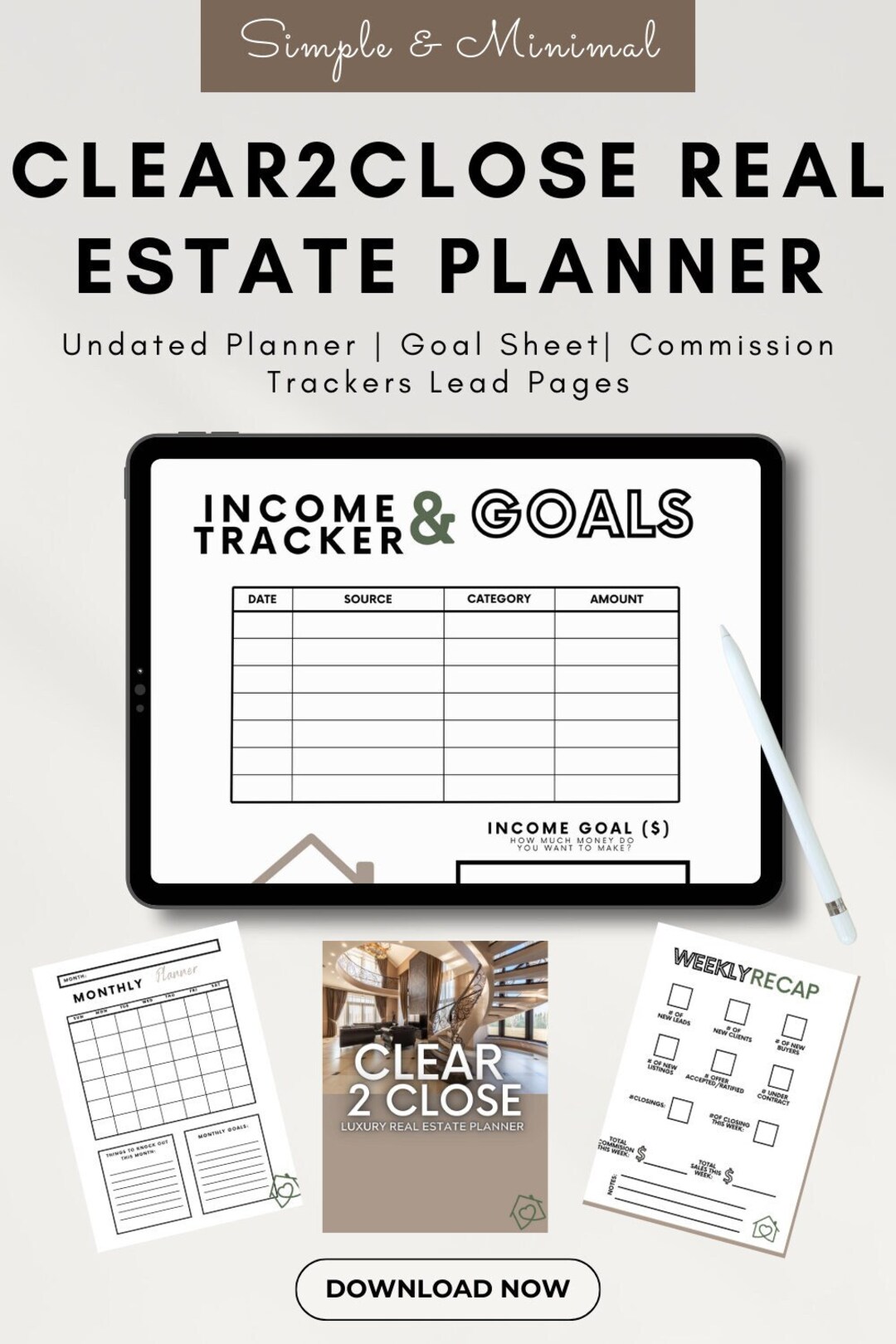 Clear2close Printable Real Estate Planner - Etsy