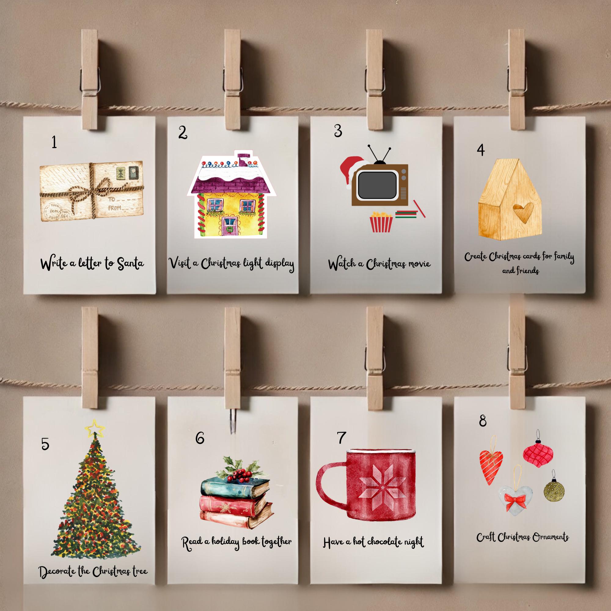 25 Printable Advent Activity Cards for Kids Christmas Bucket List ...