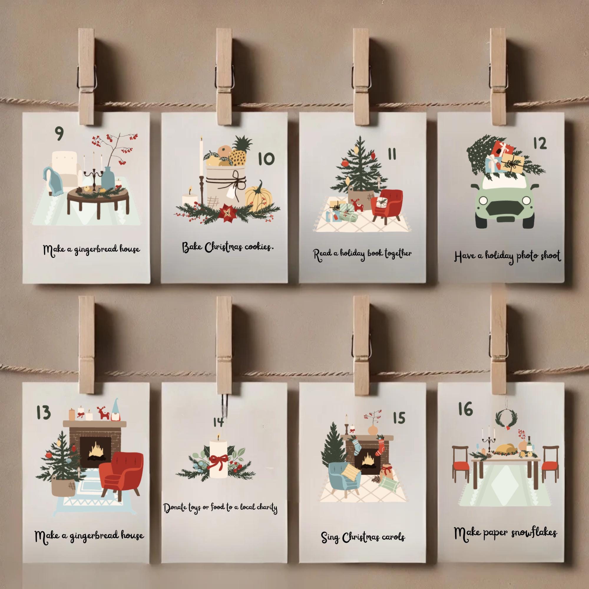 25 Printable Advent Activity Cards for Kids Christmas Bucket List ...