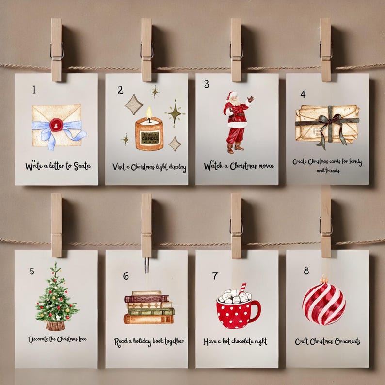 25 Printable Advent Activity Cards for Kids Christmas Bucket List ...