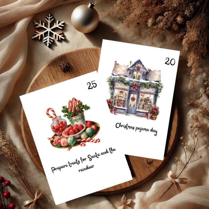 25 Traditional Advent Activity Cards for Kids Christmas Bucket List ...