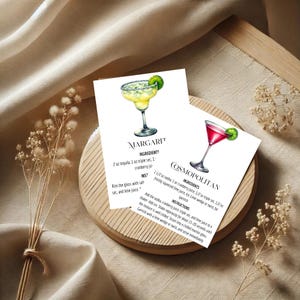 Printable Cocktail Recipe Cards Editable Drink Recipe Templates Digital ...