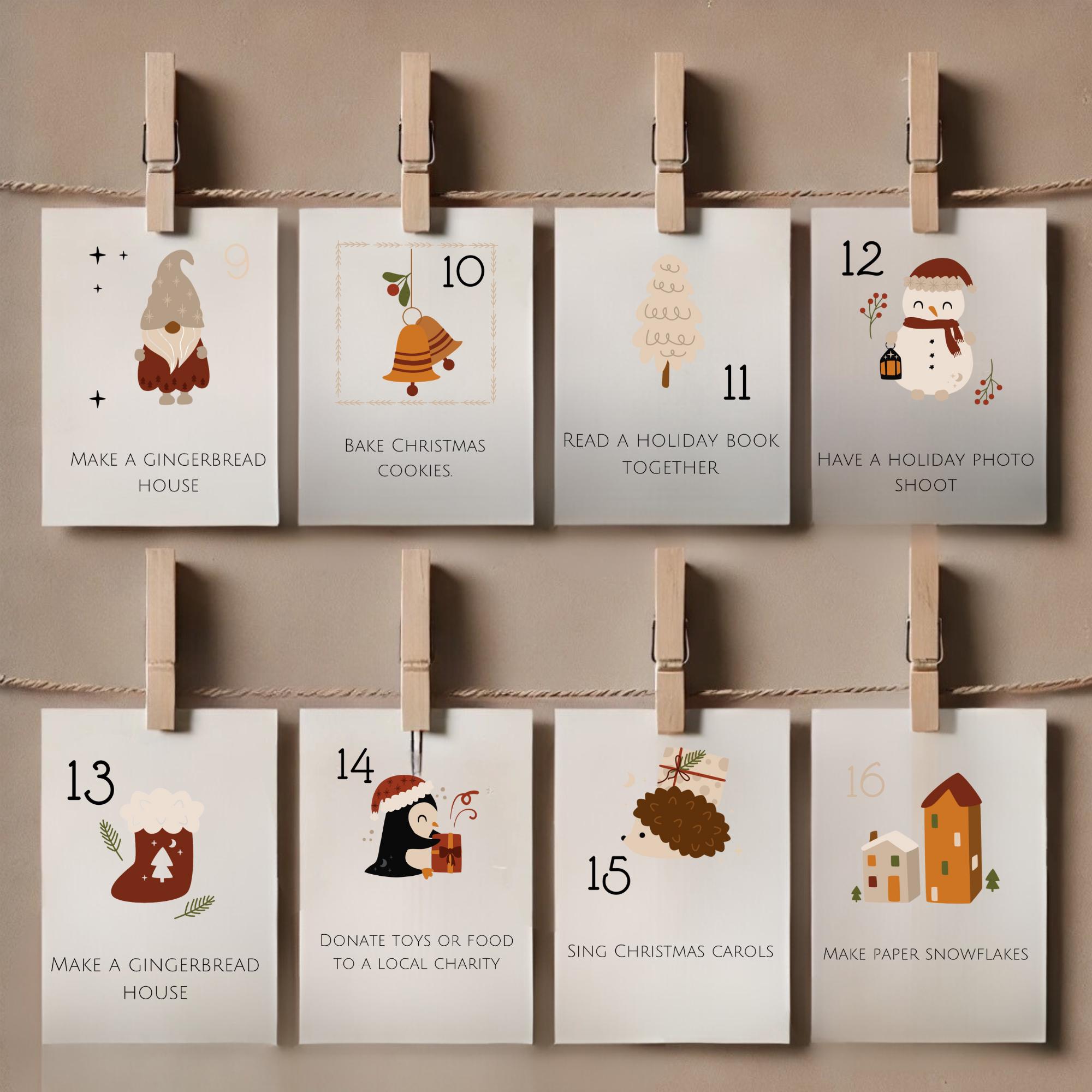 25 Printable Advent Activity Cards for Kids Christmas Bucket List ...