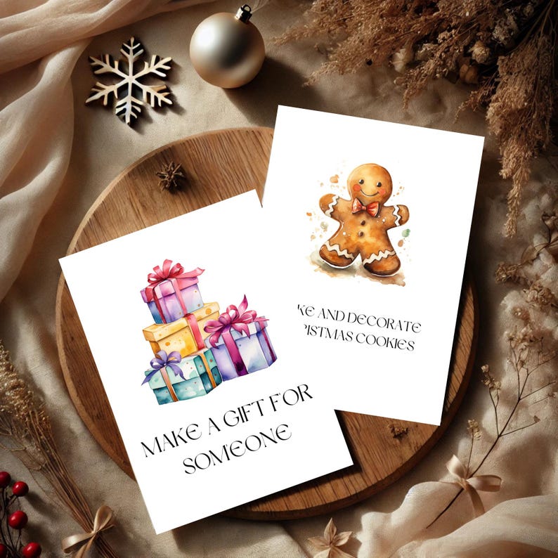 36 Printable Advent Activity Cards for Kids Christmas Bucket List ...