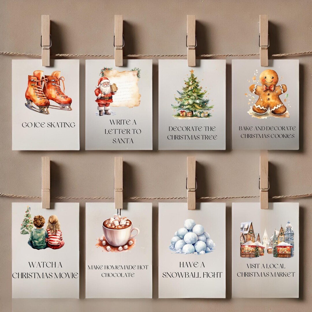 36 Printable Advent Activity Cards for Kids Christmas Bucket List ...