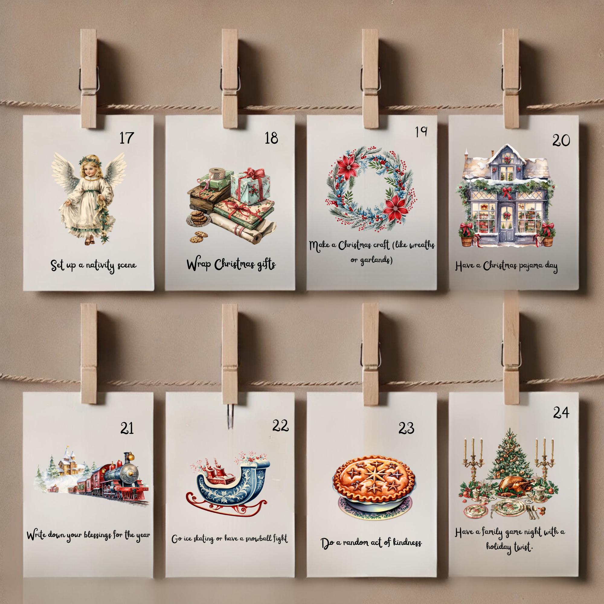 25 Traditional Advent Activity Cards for Kids Christmas Bucket List ...