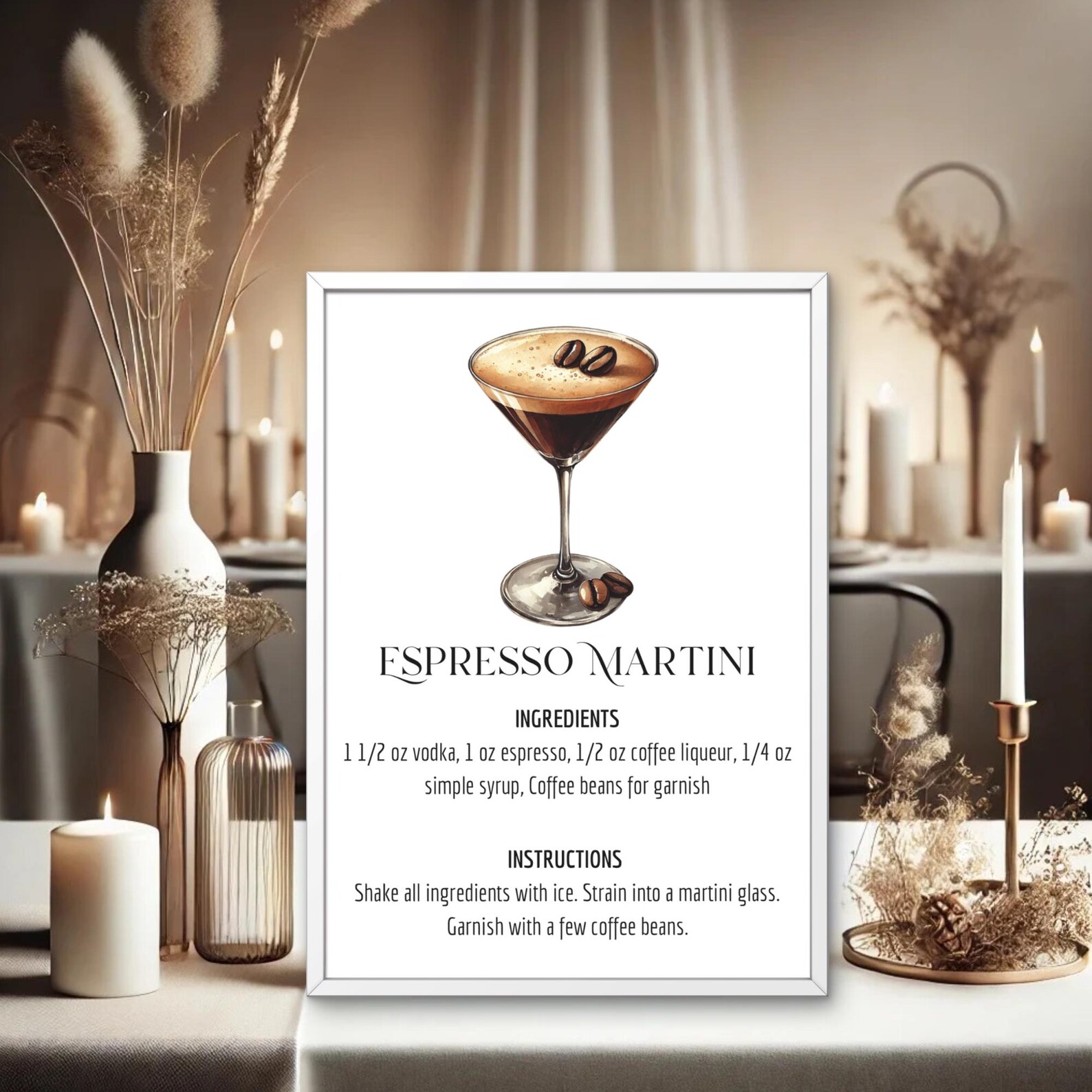 Cocktail Recipe Cards Printable | Editable Drink Recipe Templates ...