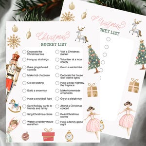 25 Pink Printable Advent Activity Cards for Kids Christmas Bucket List ...